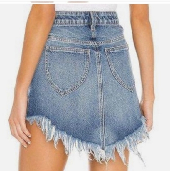 Free People | Skirts | Free People Distressed Bailey Denim Mini Skirt 9 ...